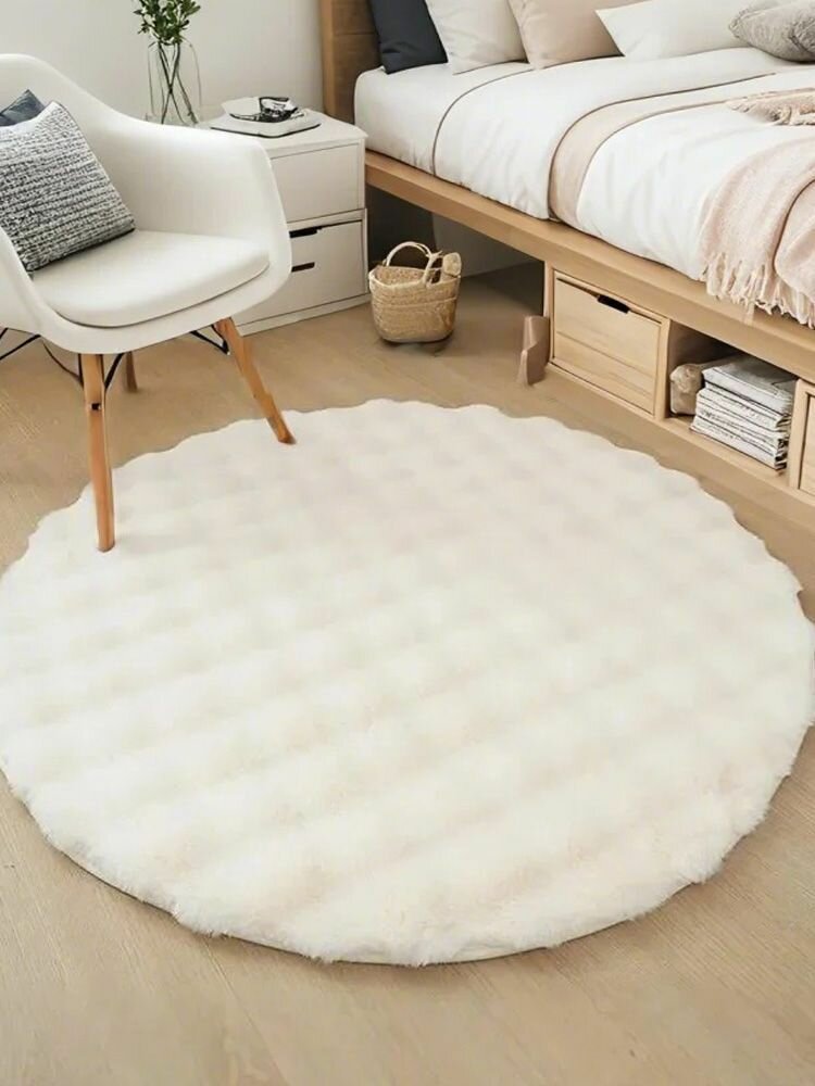 Ковер на пол пушистый с ворсом меховой 100см калибр, пузырчатый флис, может использоваться в спальнях, гостиных и детских комнатах