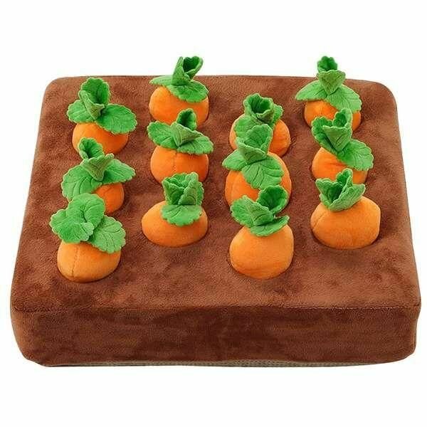 Интерактивные игрушки для собак, морковный нюхательный коврик для собак, плюшевые игрушки-головоломки