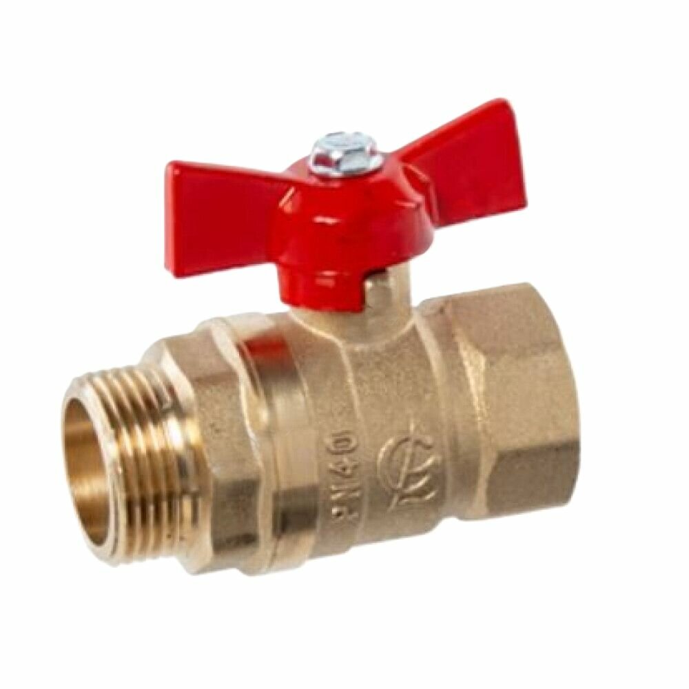 Кран шаровой латунь Стандарт 231 аналог 11б27п1 Ду 20 Ру40 ВР/НР бабочка галлоп 107188