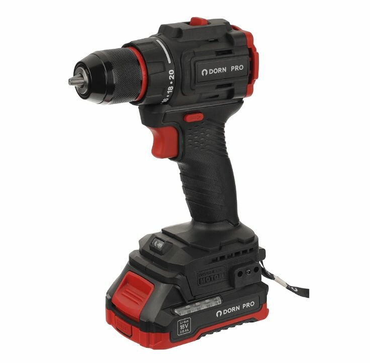 Шуруповерт аккумуляторный бесщеточный DORN PRO DPCDBL18-50, 2х2,0 Ач 18 В