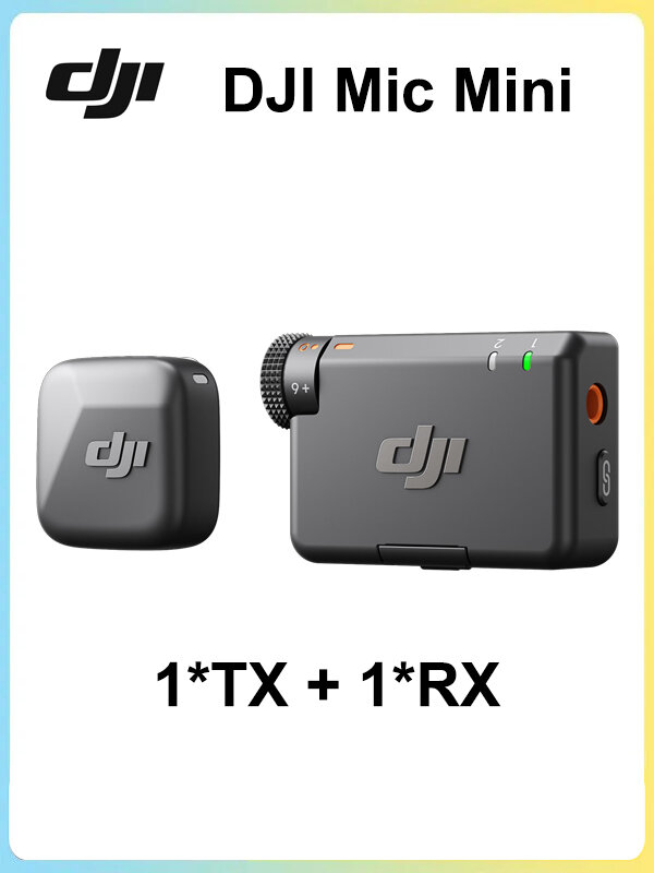 DJI Микрофон для мобильного устройства DJI Mic Mini(1 TX + 1 RX), Высококачественный звук, стабильная передача, активное шумоподавление, две регулируемые передачи, Автоматический ограничитель, взрывозащищенный звук, темно-зеленый