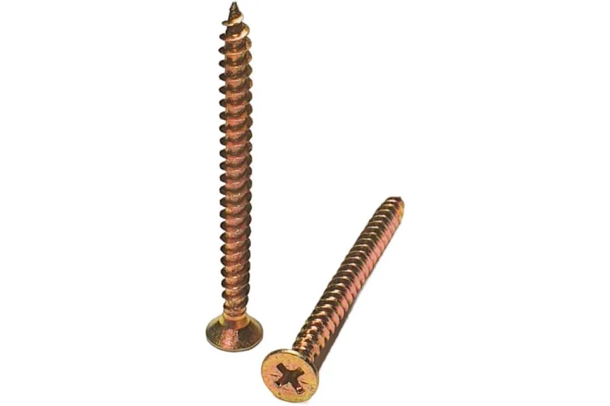 GSMETZ саморез желтый с потайной головкой 4.5x55 мм оцинкованный универсальный 1 кг 269шт