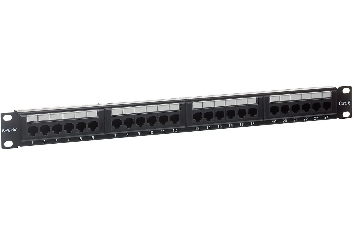Патч‑панель ExeGate EPP3‑19‑24‑8P8C‑C6‑110D для UTP 24 порта Dual IDC 1U RoHS
