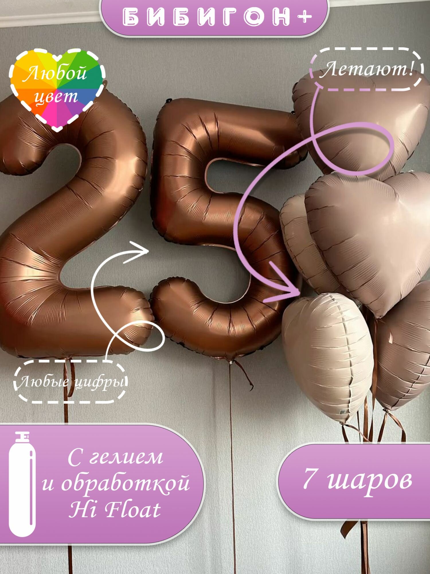 Воздушные шары с гелием 25 лет юбилей