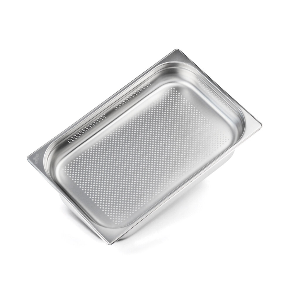 Гастроемкость перфорированная Luxstahl GN 1/1 530х325х100 мм из нержавеющей стали