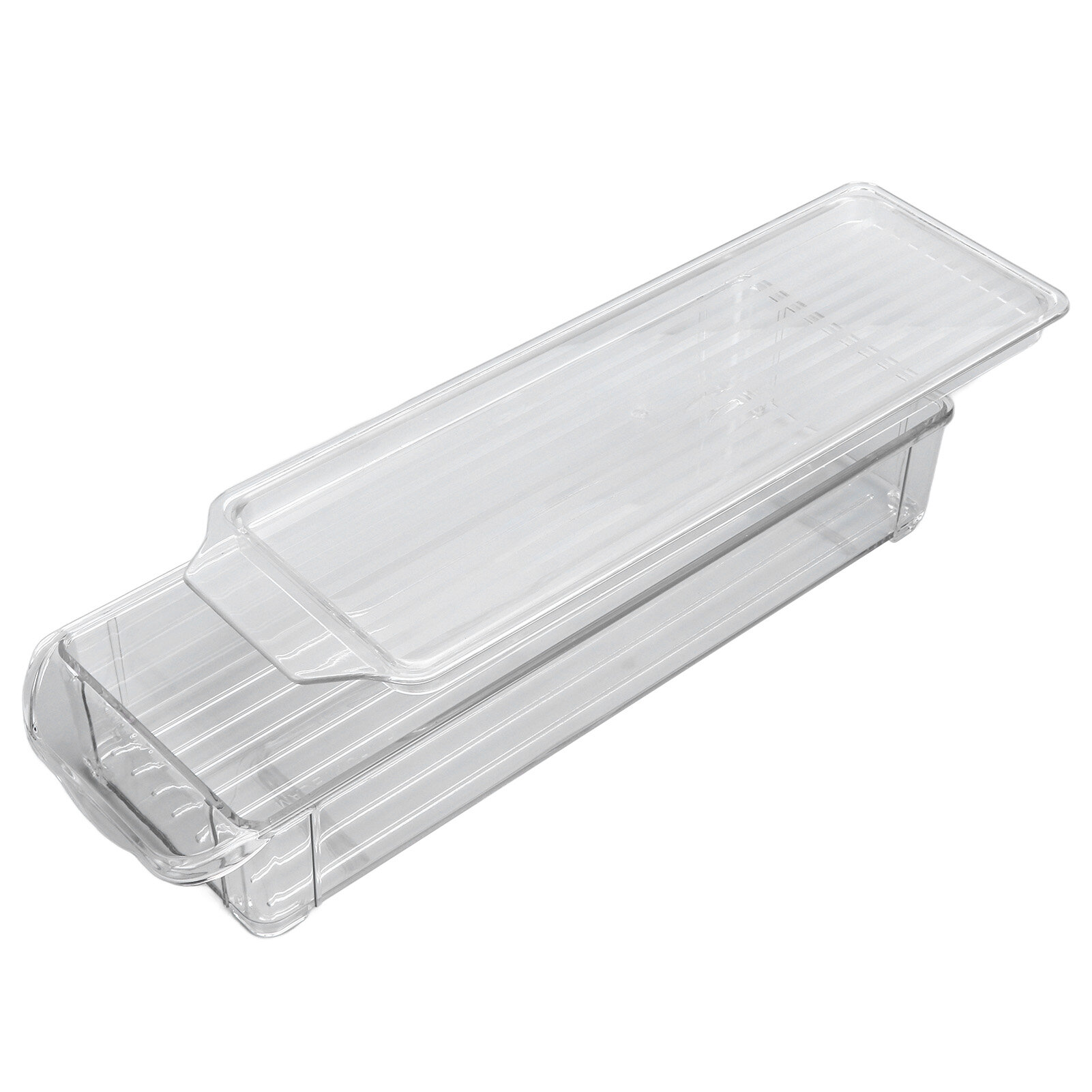 Прозрачный органайзер большой емкости Прозрачный пищевой пластик Многофункциональный портативный прочный ящик для хранения кладовойУзкий и короткий тип с крышкой