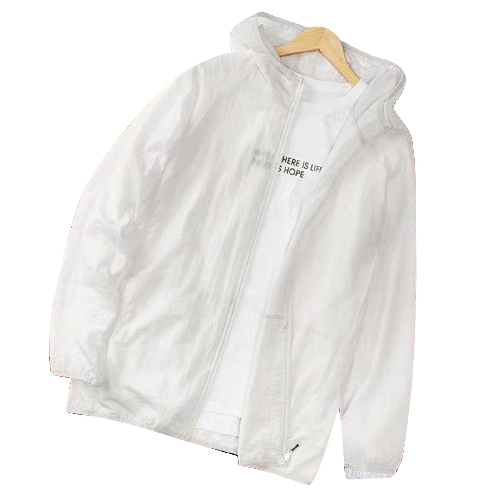 Мужская солнцезащитная куртка, легкая, дышащая, с защитой от УФ-излучения, с длинными рукавами, солнцезащитная, охлаждающая, для летнего отдыха, рыбалки, походов и тренировок, белая, размер 2XL.