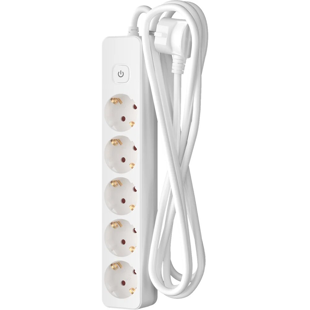 Удлинитель сетевой фотон 3м, 5 розеток 16А с выключателем, с заземлением, Белый 21208