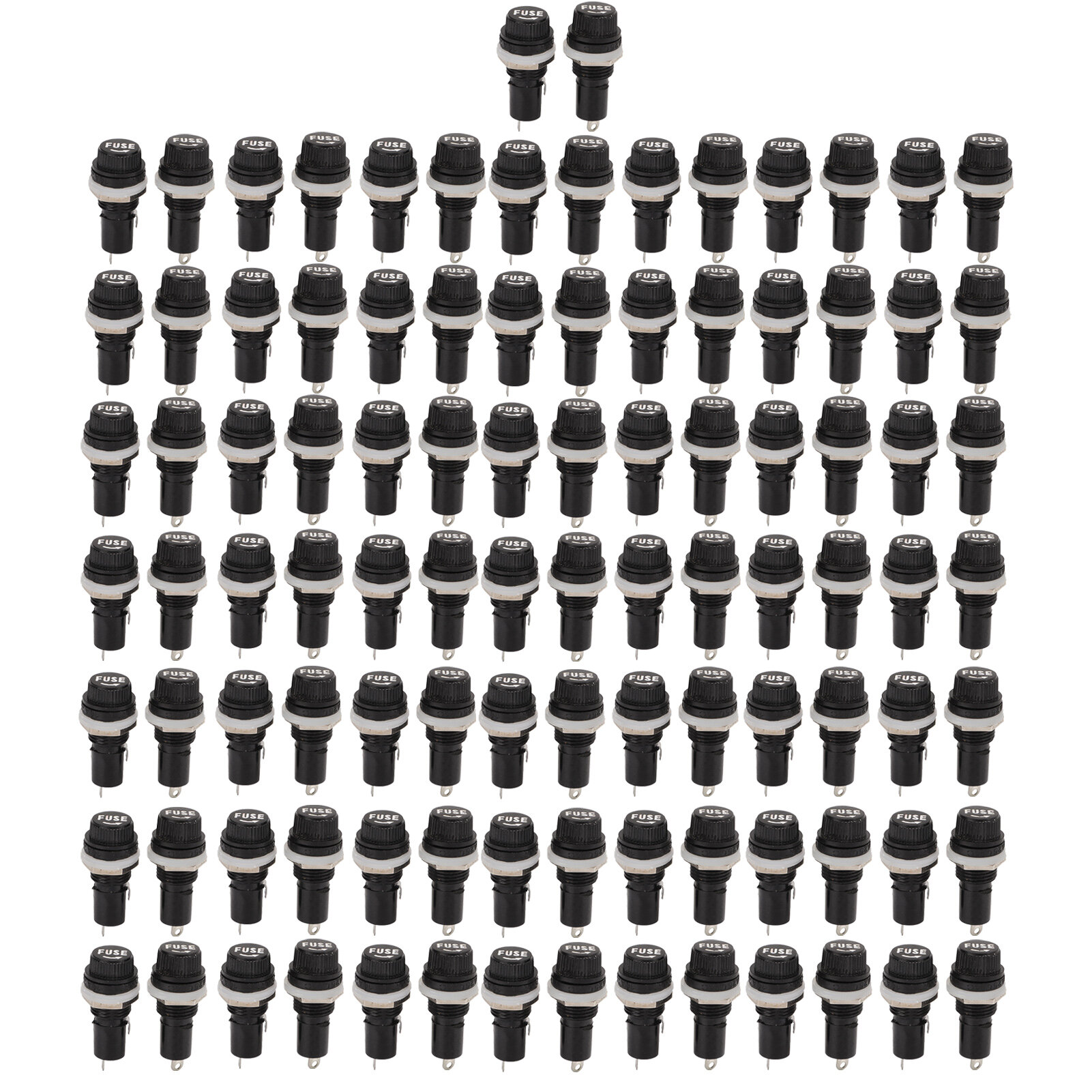 100 шт. держателей предохранителей 5x20 мм, 10 А, 250 В, для монтажа в электрощиток, для электронного оборудования и сварочного оборудования.