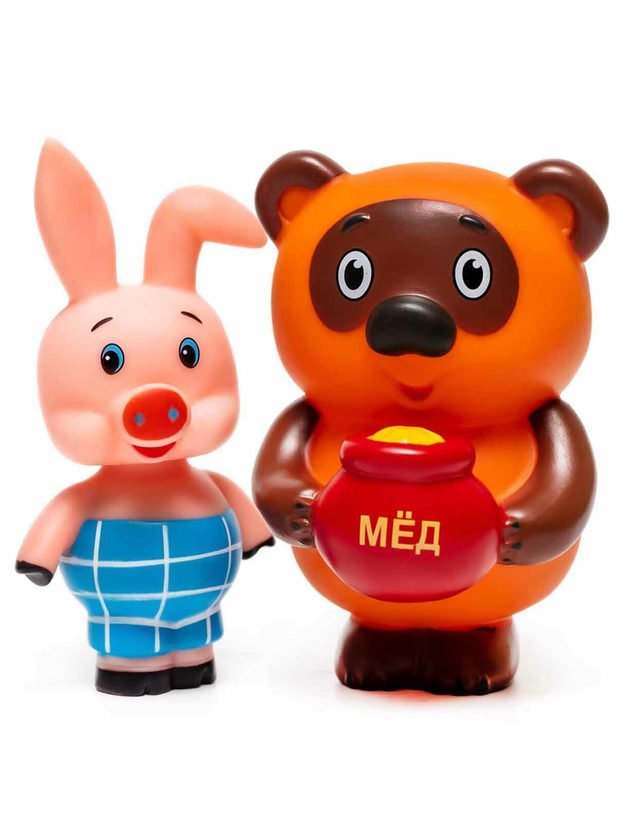 Набор игрушек для купания ванны Пятачок & Винни Пух, Капитошка, 10 см