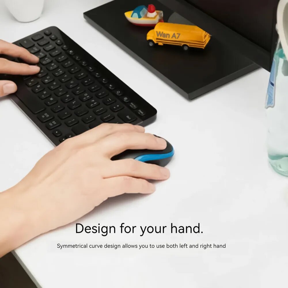 Мышь Logitech M185, беспроводная, эргономичная, с колесом прокрутки, синяя