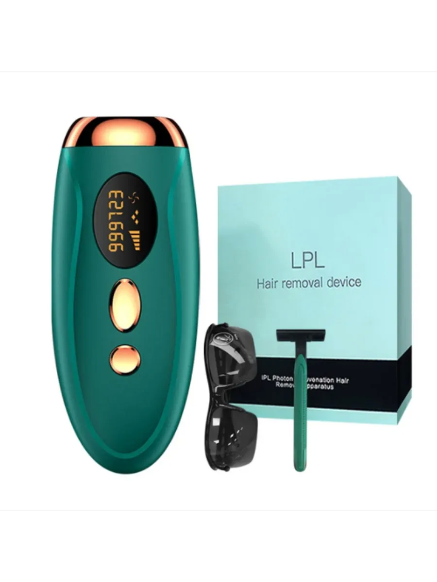 Фотоэпилятор для удаления волос, для домашнего использования, цвет зеленый
