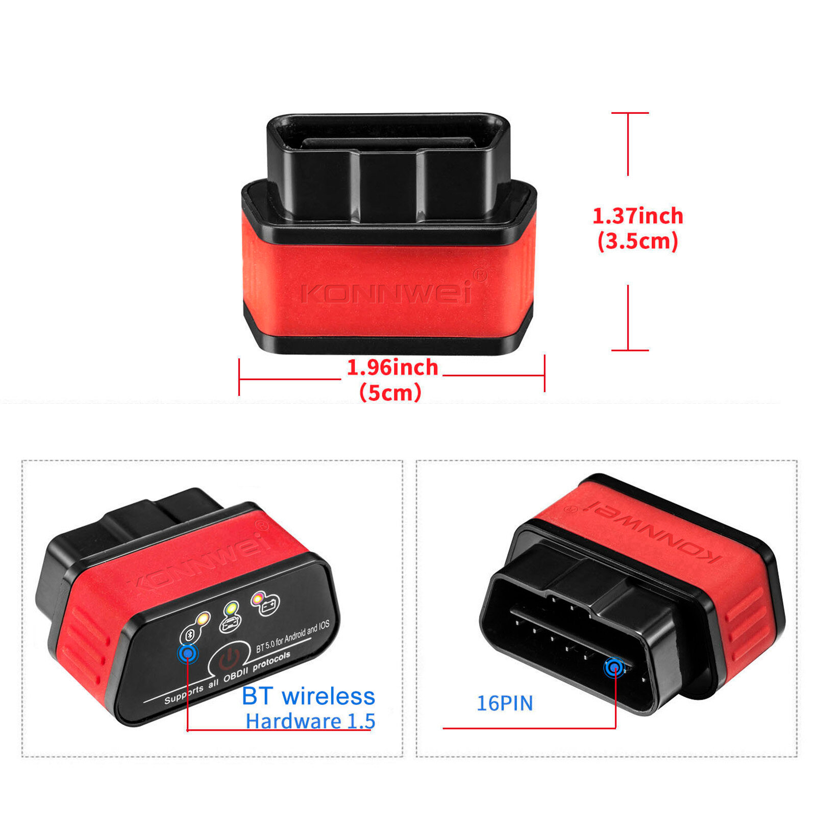 KONNWEI KW903 BT 5.0 беспроводной OBD-II автомобильный диагностический сканер инструменты автомобильный детектор тестер сканер для системы IOS Android