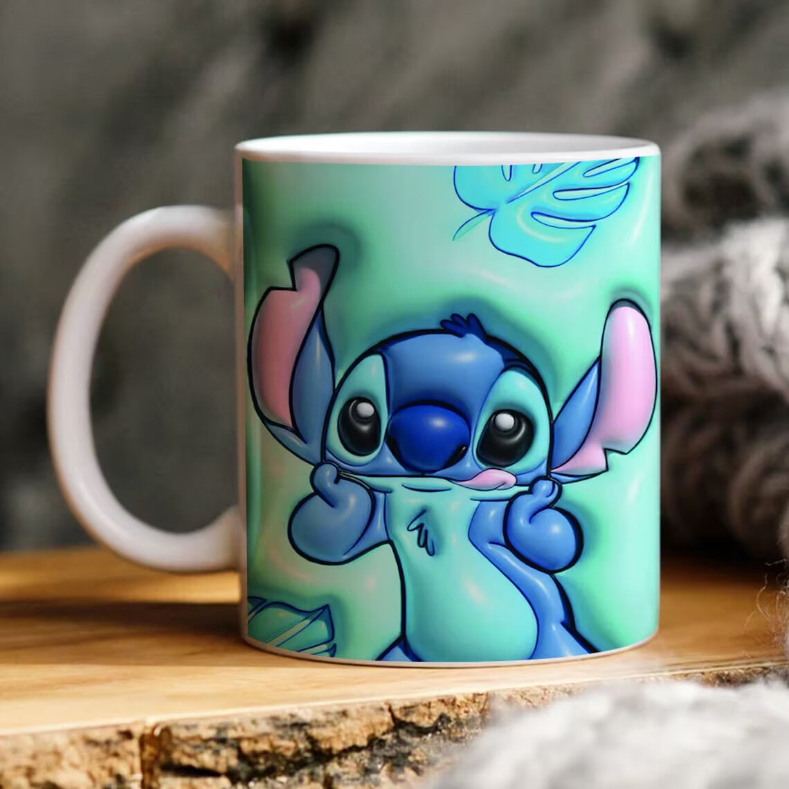 3D Stitch Керамическая чашка для кофе со следами от кофе Чашка для чая Alien Baby Baby Новый рождественский подарок