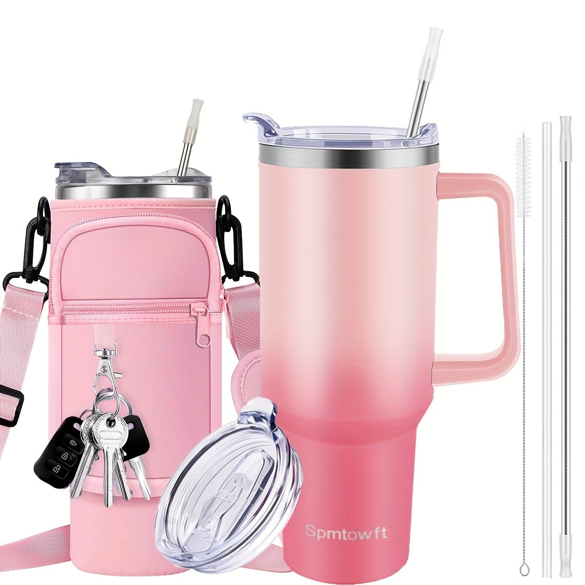 IKEA Термос 40 oz с трубочкой и ручкой, вакуумный, для спортзала/офиса