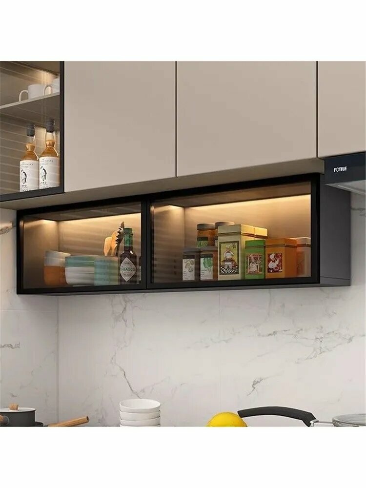 Шкаф для хранения кухонного модуля, дверца из закаленного стекла, 60x22x30 см