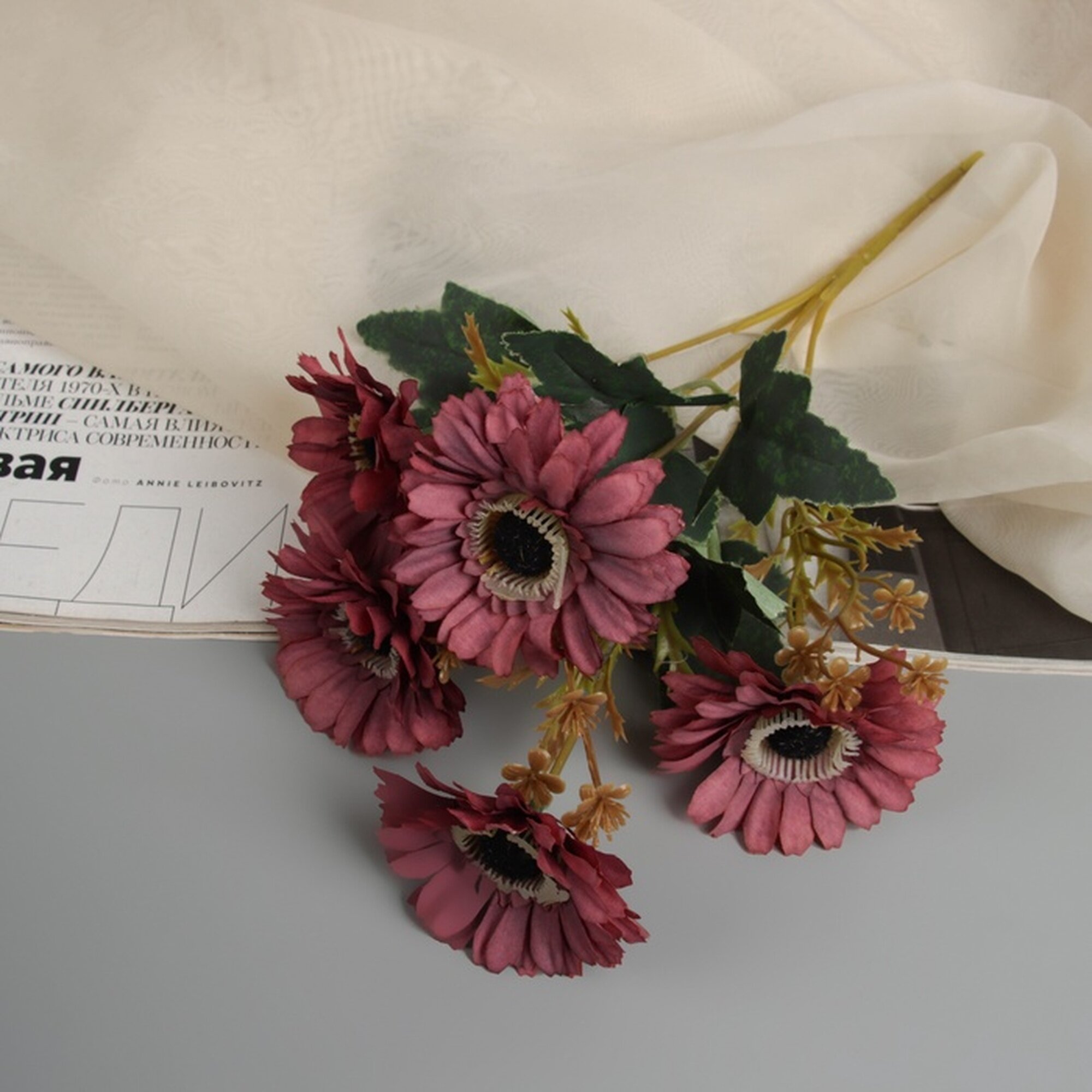 Букет искусственный «Леди гербера галант», 27 см, микс