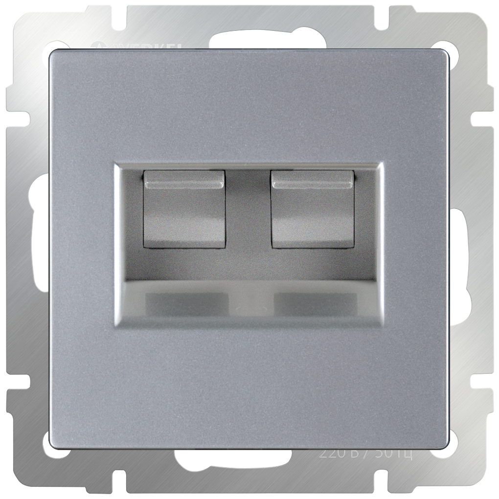 Розетка двойная Ethernet Werkel RJ-45 WL06-RJ45+RJ45 / серебряный