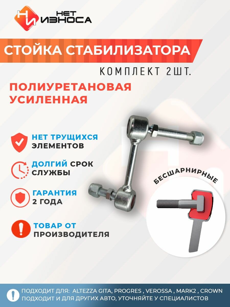 Стойки стабилизатора полиуретановые усиленные NL117-2(левая и правая) Toyota ALTEZZA/ALTEZZA GITA, PROGRES , VEROSSA , MARK2 , CROWN, CROWN MAGESTA , CHASER , BREVIS