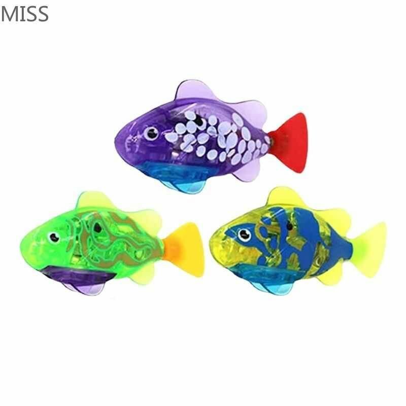 Интерактивная игрушка для домашних кошек с плавающей рыбкой и подсветкой. Движение в воде. Пластиковая батарейка в комплекте. Уменьшает скуку MISS