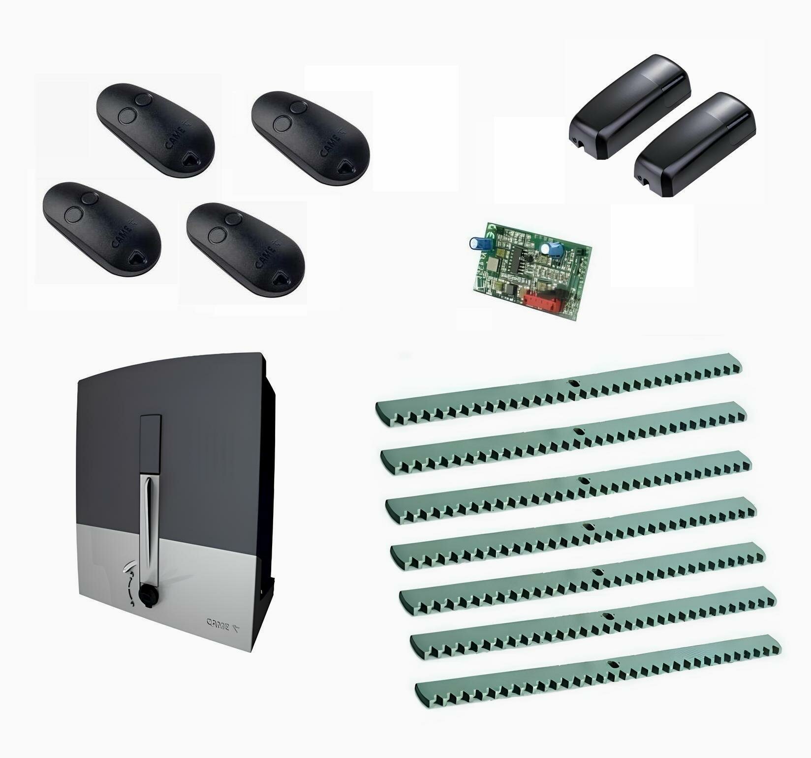 Автоматика для откатных ворот BXL04AGS KIT7-FK-T4, комплект: привод, радиоприемник, 4 пульта, фотоэлементы, 7 реек