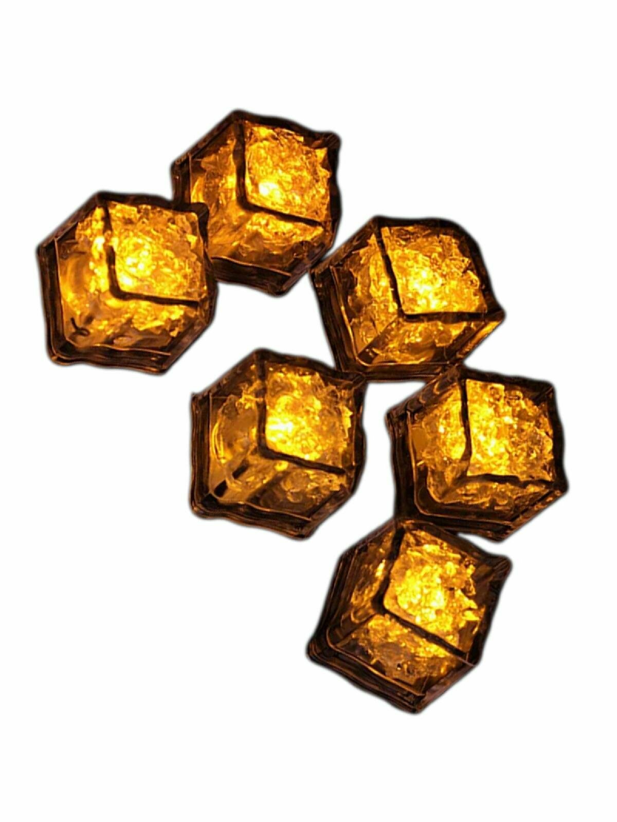 Набор из 12 светодиодных кубиков льда для напитков, светящийся лоток для льда для напитков, ювелирные изделия, украшения для вечеринок, необходимые красочные барные принадлежности