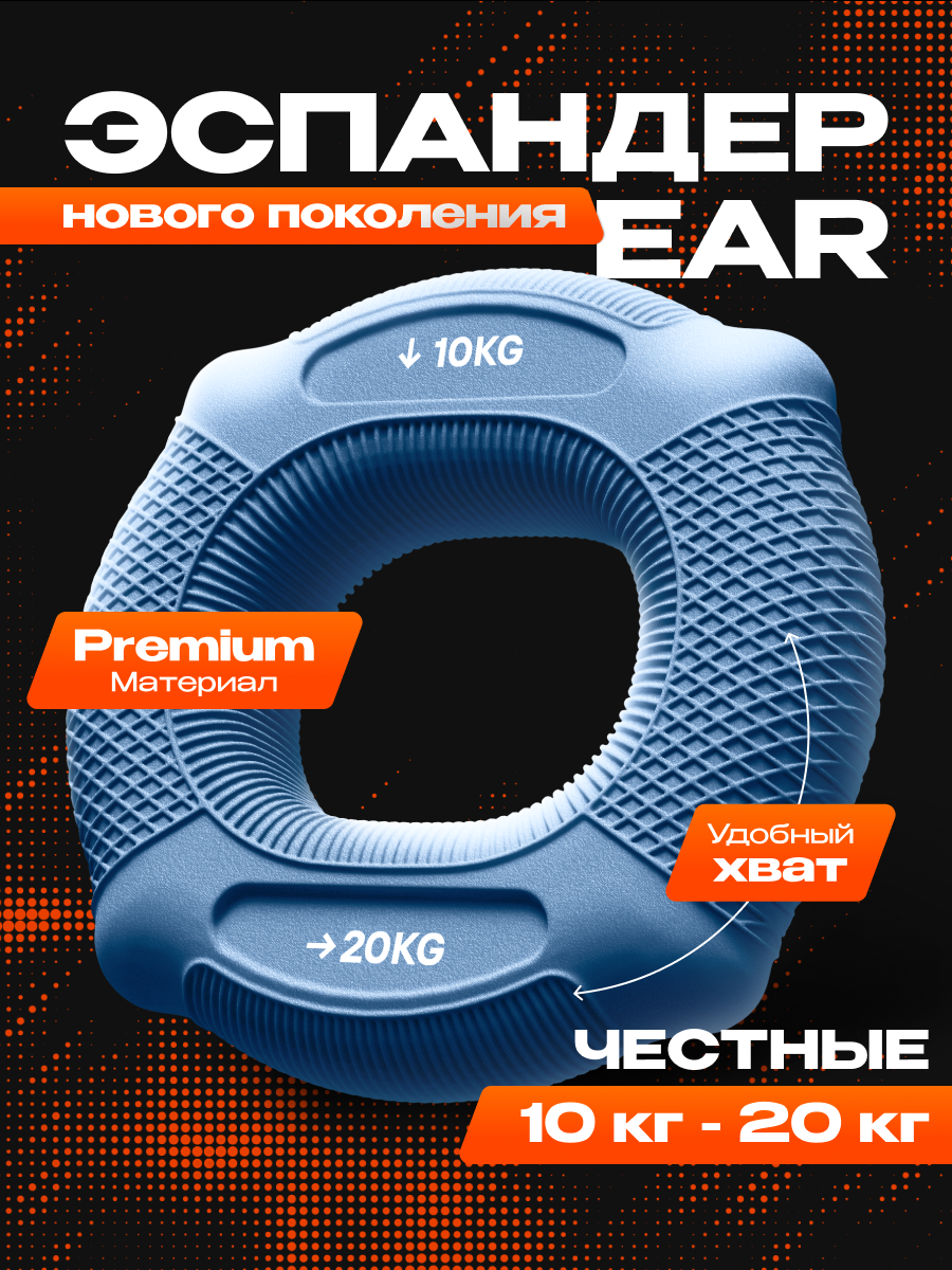 Нагрузка - 10кг - 20кг эспандер кистевой FITFILIP, модель EAR