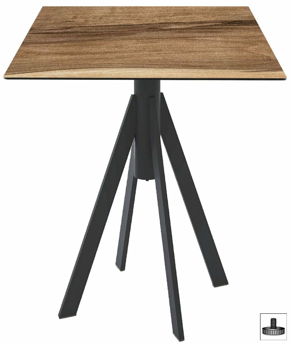 Стол обеденный Fuoz HPL, столешница квадрат, 80*80 см, цвет черный, индийский шесман, Genart