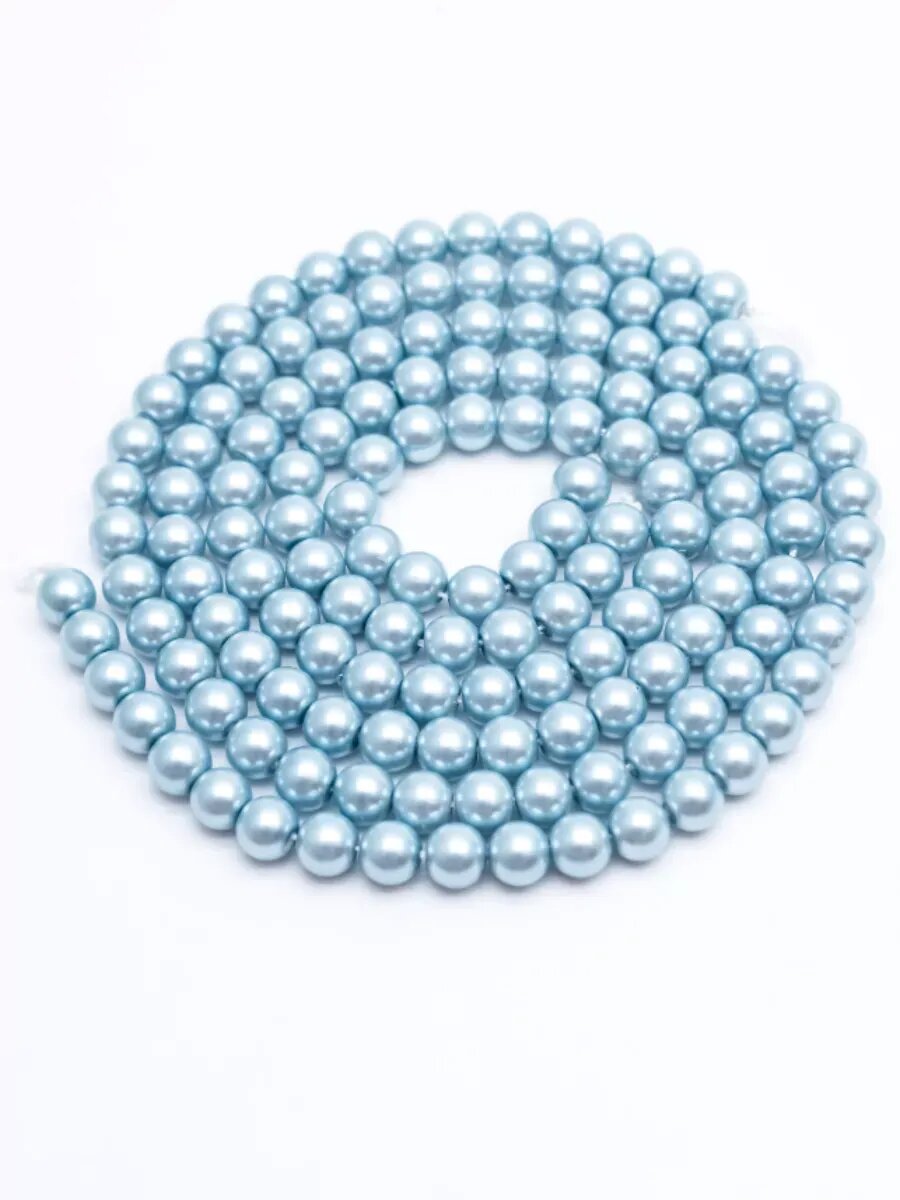 1259 Удивительные голубые бусины майорки для топа 6мм 1 нить