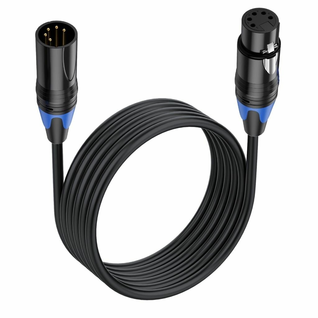 5-контактный соединительный кабель XLR к DMX512, провод с разъемом папа , шнур для управления освещением и