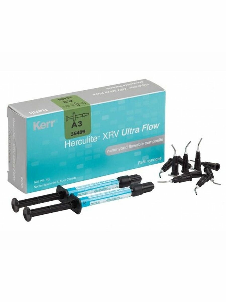 Геркулайт XRV Ультра Флоу (Herculite XRV Ultra Flow), А3, 2 шприца х 2г + 20 насадок, 35409, KERR