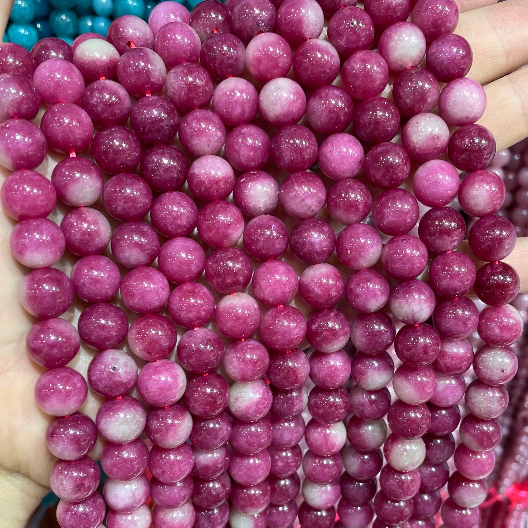 Круглые бусины из нефритового халцедона 6/8/10 мм SYSRXLR Фиолетовый, 6mm 60pcs beads, 39
