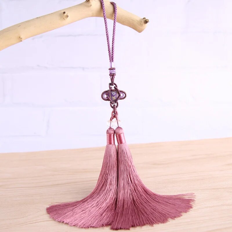 Шелковые китайские узлы с бахромой Розовый, Korea pink