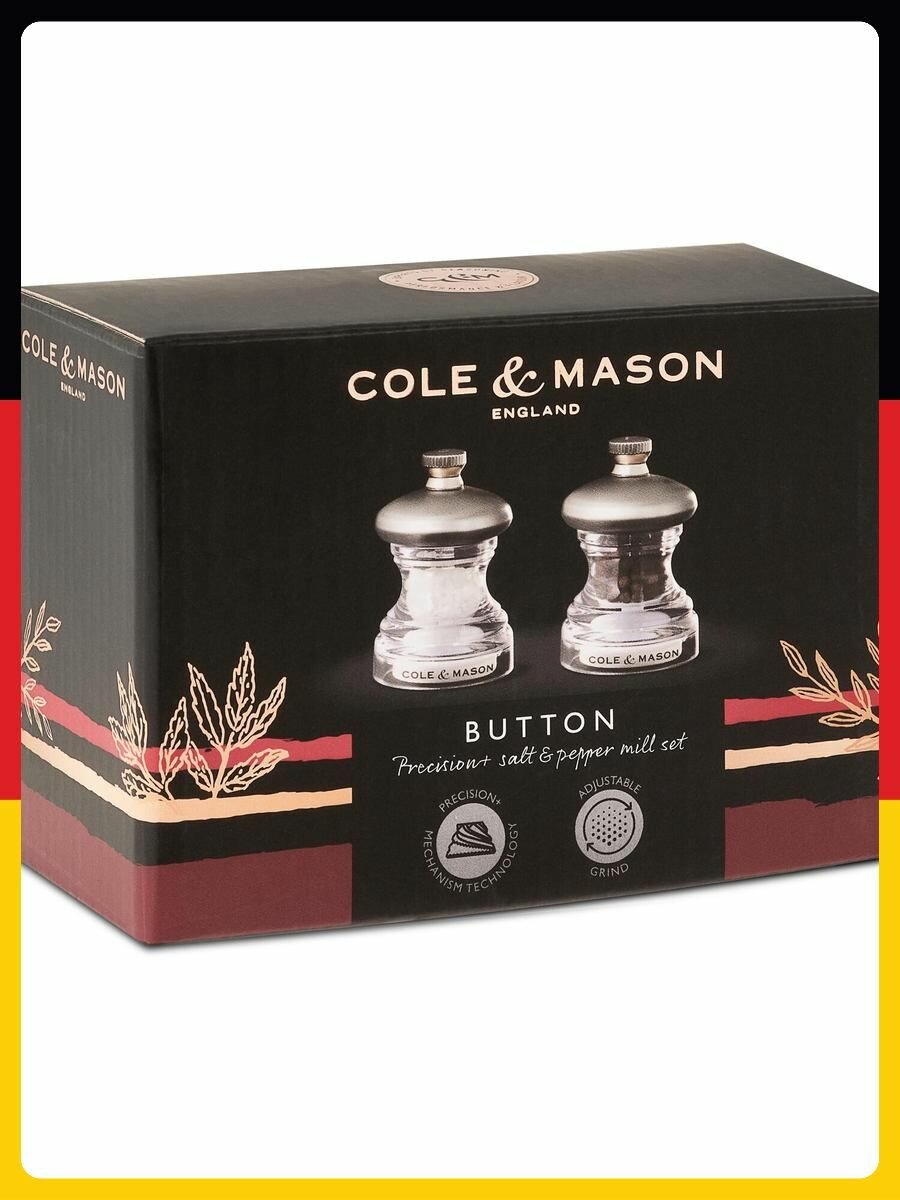 Подарочный набор мельниц для соли и перца Cole & Mason Button, 6,5 см