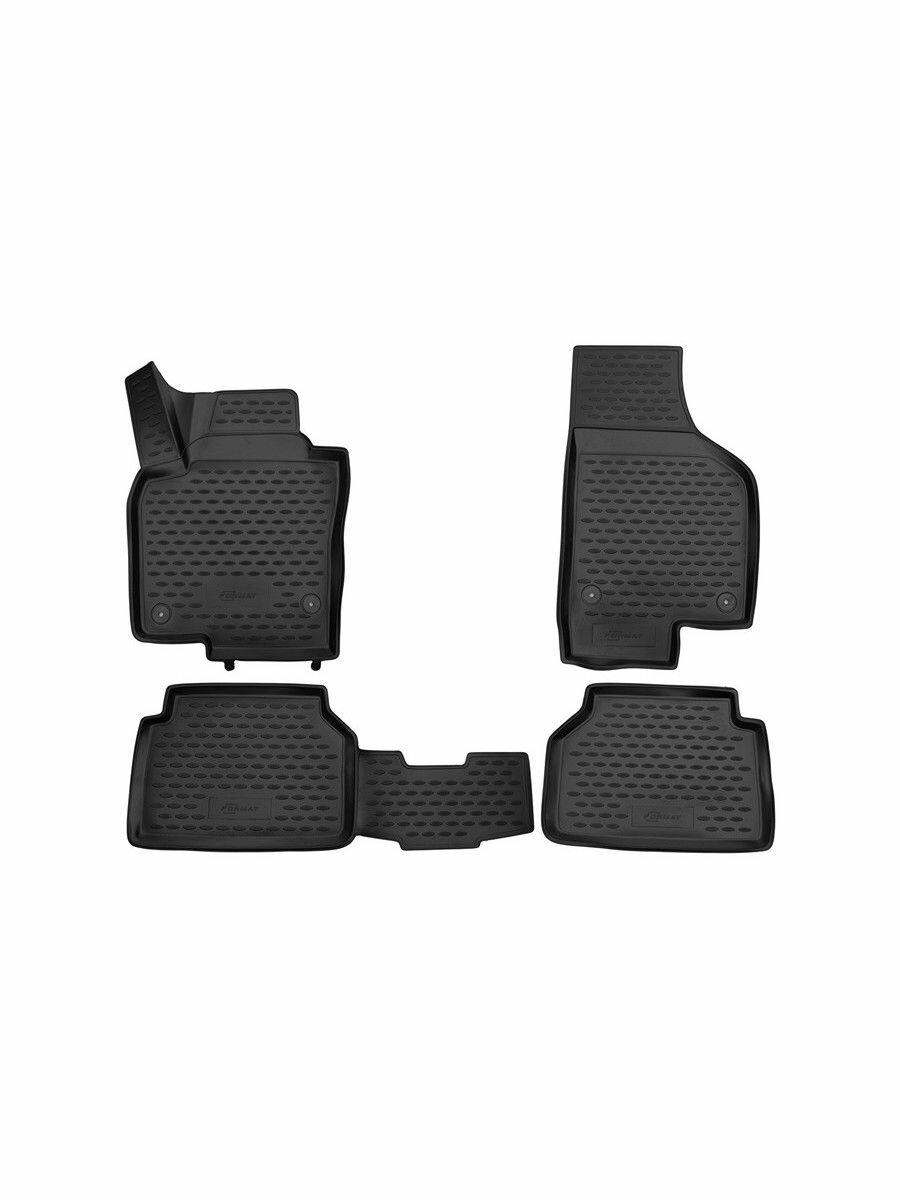Коврики 3D в салон VW Tiguan 10/2007-2016, 4 шт. (ПУ, повышенная износостойкость) / Фольксваген Тигуан