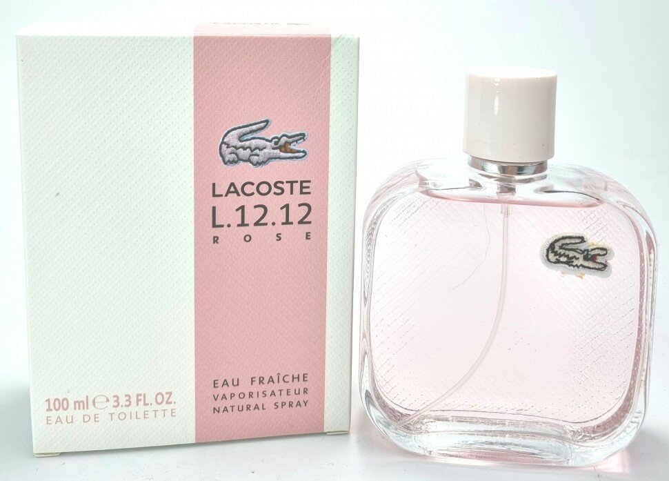 Туалетная вода Lacoste L.12.12 Eau de Toilette Rose Eau Fraiche For Her, аромат для женщин, 100 мл (ref.28)