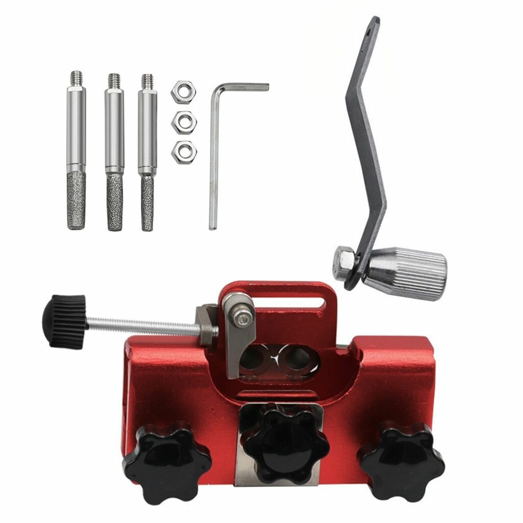 Портативный ручной шлифовщик цепей для электропилы - красный