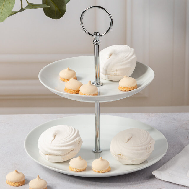 Этажерка для фруктов Гримальди двухъярусная 25 см, фарфор, Koopman, 628900000