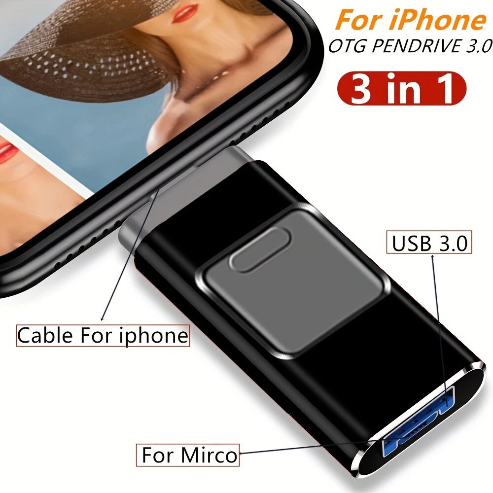 BiNFUL KOB85 USB-флешка OTG 512 ГБ 512 ГБ, Синий