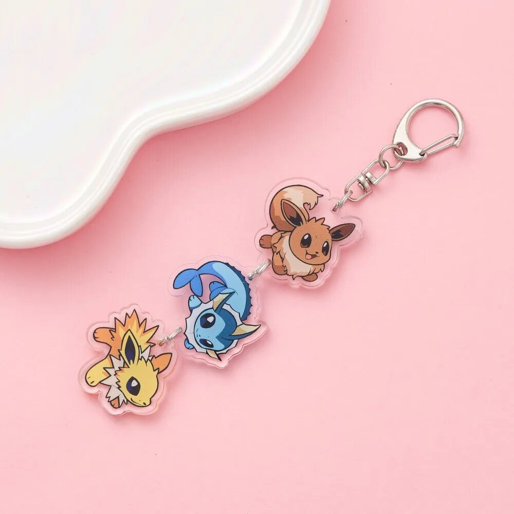 Ключница Pokemon Eevee, Vaporeon, Flareon, акрил, цвет 34