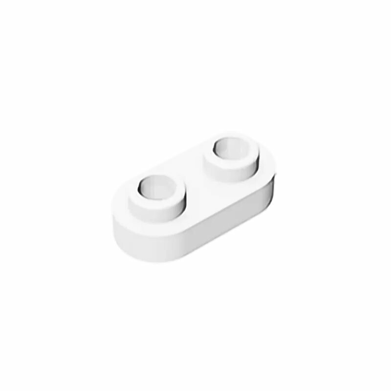 Белые строительные блоки GOBRICKS 1x2 (Цвет: 090)