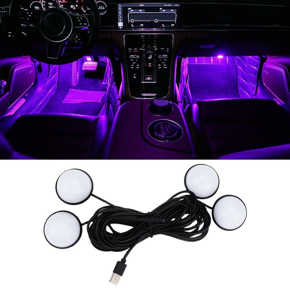 LED подсветка салона автомобиля, USB неоновая лента, многоцветный режим
