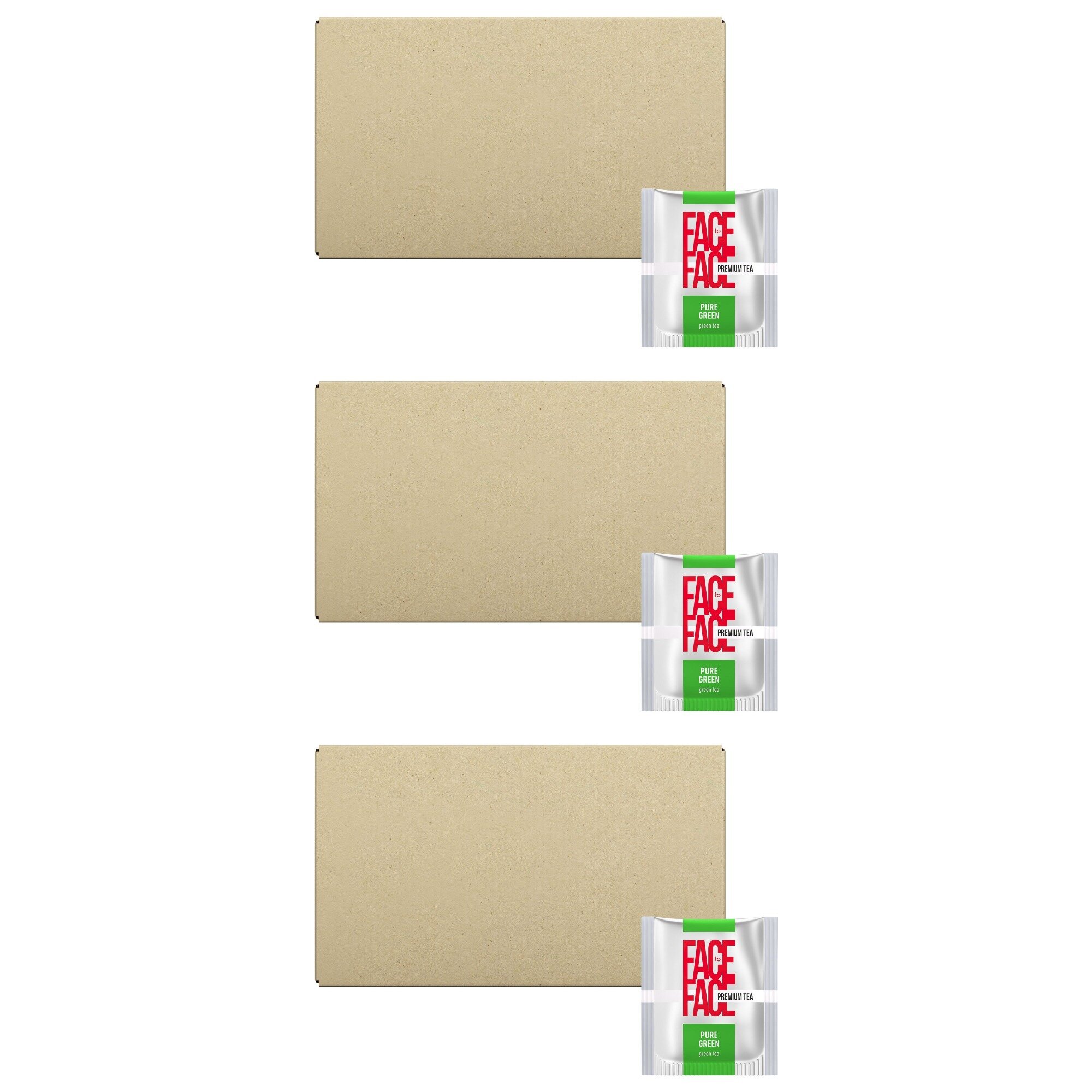 Чай пакетированный Face to Face, Pure Green, 200 пакетиков, 3 уп