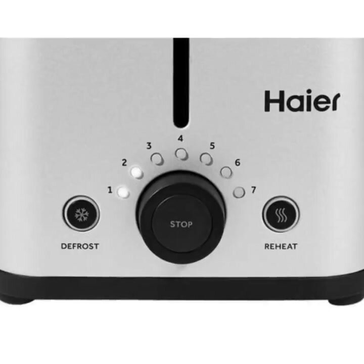Тостер Haier HT-601, серебристый, длина шнура 75см, 2 отделения, 900Вт — фото 1