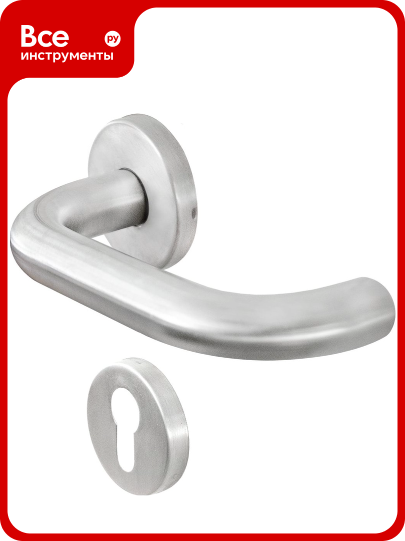 Гарнитур DOORLOCK DL 038/F-55 PZ U-form Rt нерж. сталь, универс. монтаж, розетка 55мм, шпиндель