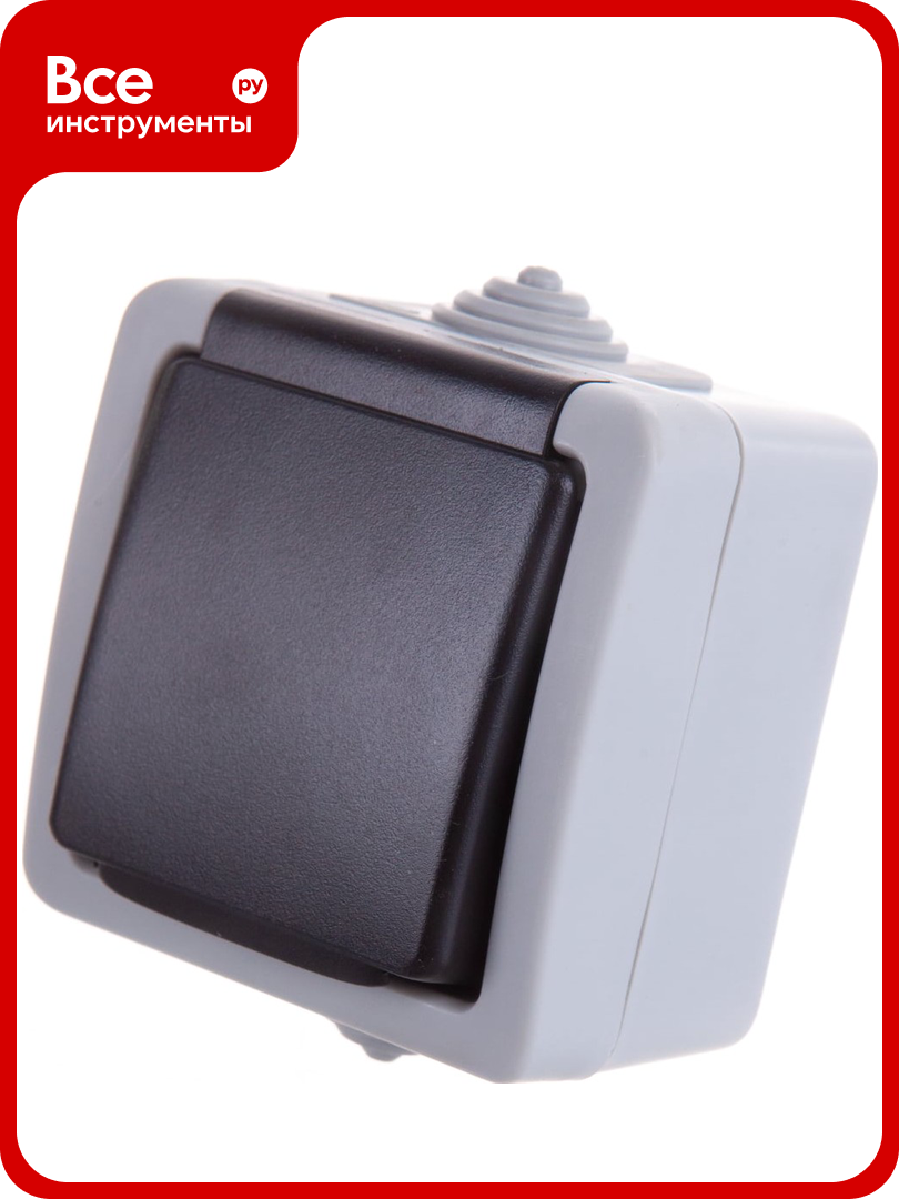 Одинарная розетка LK Studio с з/к IP54 16А/250V серый LK AQUA 80007, ударопрочного пластика