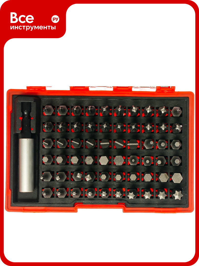 Набор бит 61 шт (PH, PZ, SL, T(TX), HEX, SQ(R)) Gigant G-11333, пластиковый, универсальный