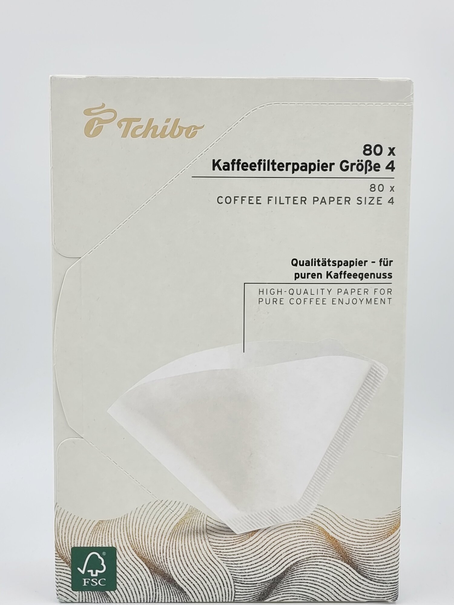 Белые трапециевидные фильтры из бумаги для кофе Tchibo №4, 80 штук в одной упаковке (Германия)