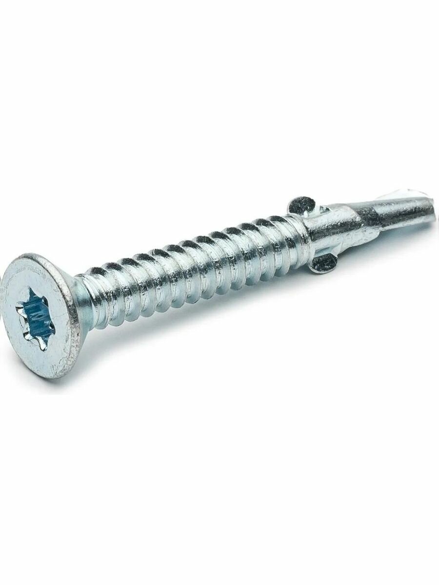 Саморез флюгельный для крепления дерева к металлу закрути-забей, потайная шляпка, шлиц TX25, сверло, 5,5х38 мм (150 шт.)