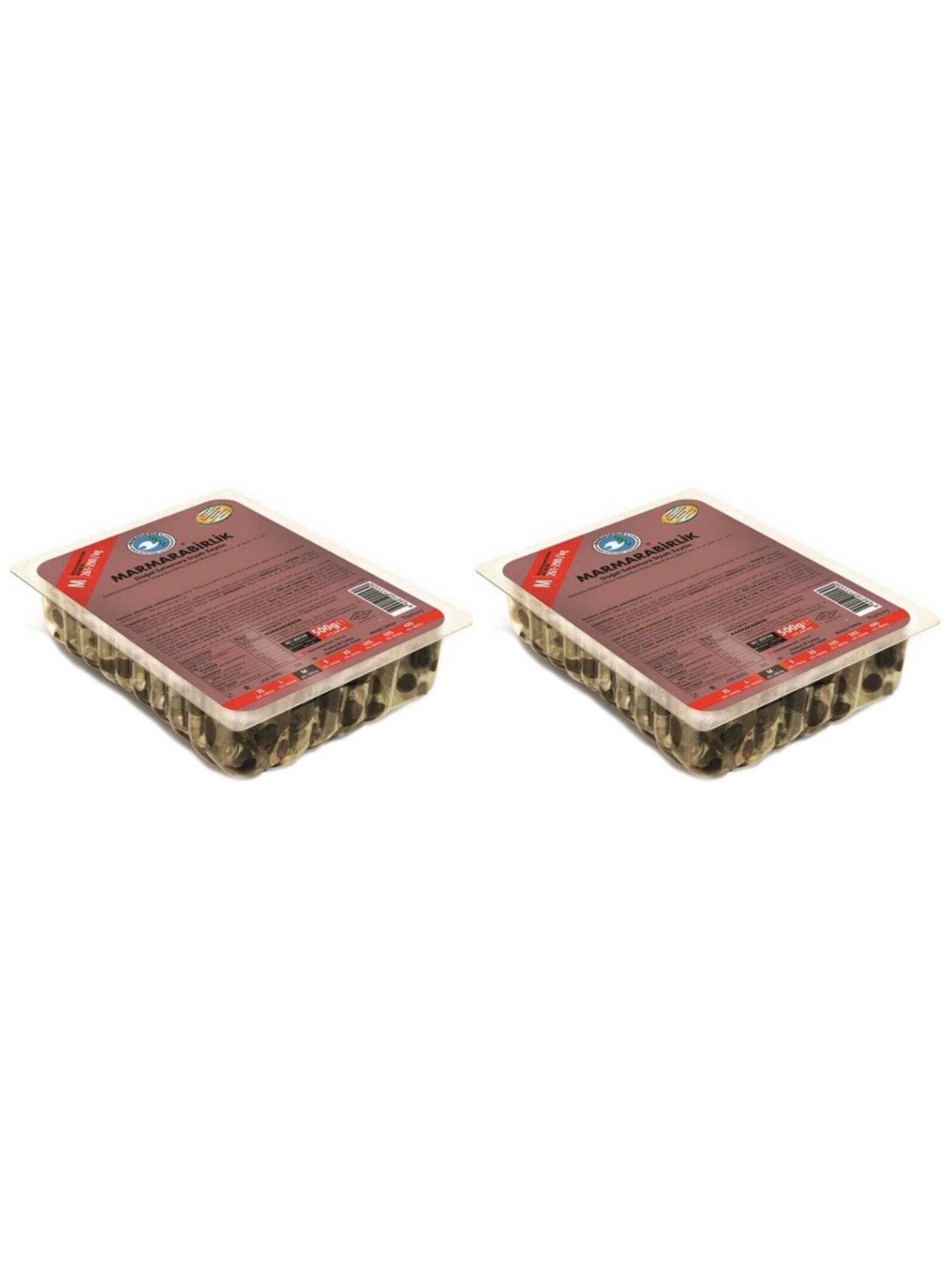 Маслины Marmarabirlik М черные с косточкой, 500 г, 2 шт